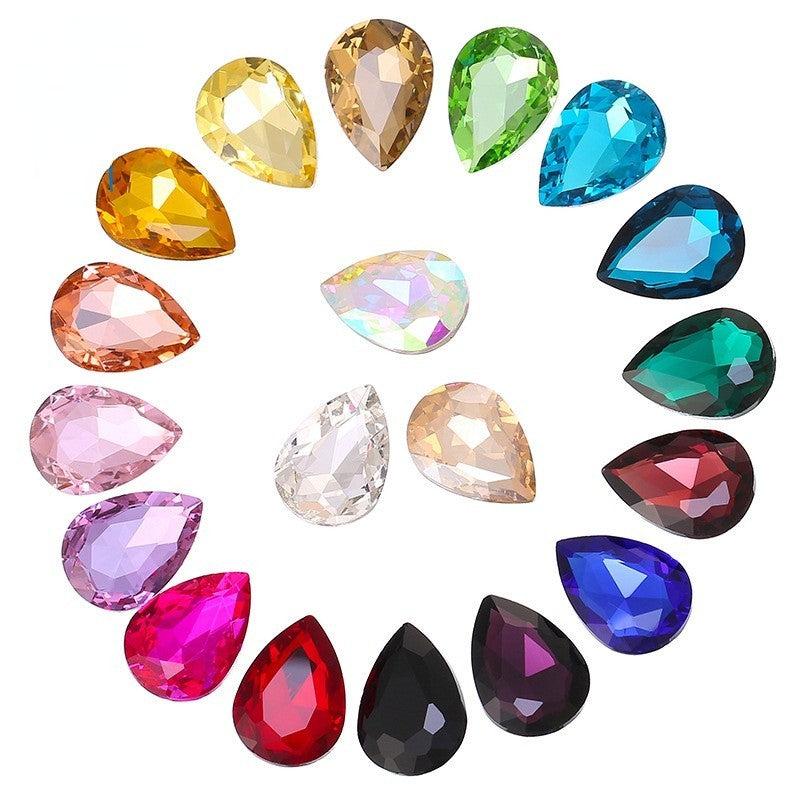 50pcs 18*25mm Drop Big Crystal Point Back Rhinestone For DIY Decoration ...