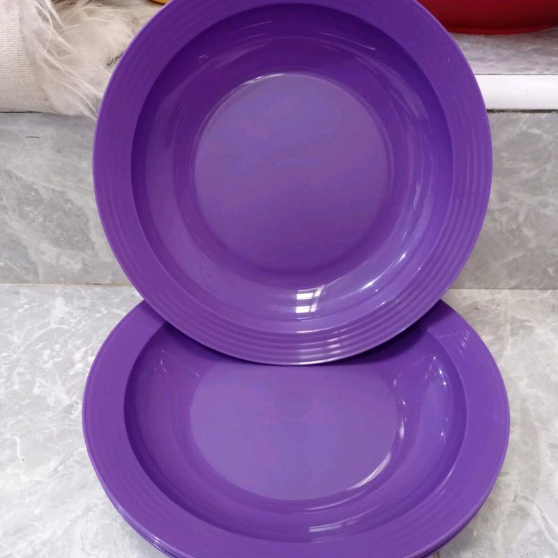 Large Deep Plate Ungu 4PC Tupperware - Shop | Tokopedia