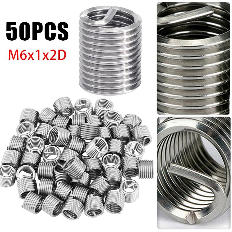 50PCS Wire Thread Insert Screw Bushing M6*1*2D Thread Repair - TikTok ...
