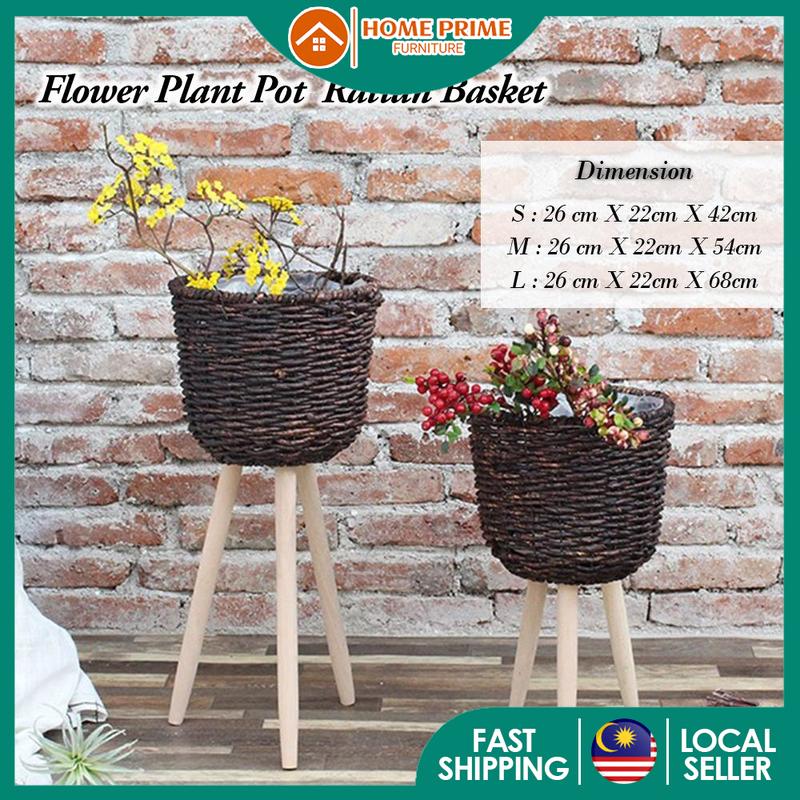 Produk Pasu Bunga Rotan Hiasan 018 | Pot Berkaki Untuk Pokok & Bunga ...