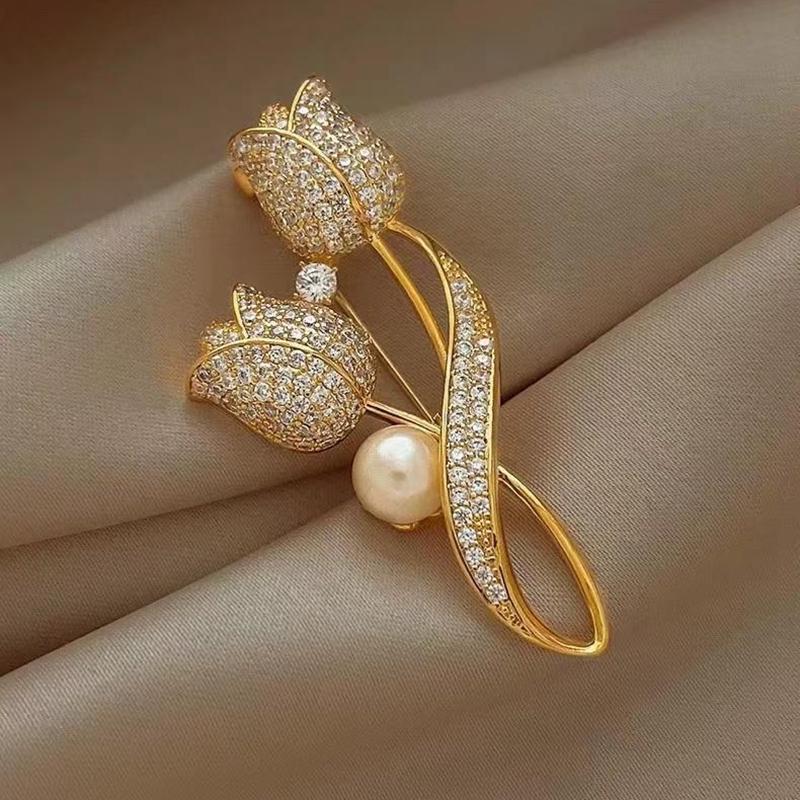 Kerongsang Bunga Berlian buatan, Rekaan Elegan dan Mewah, Indah ...