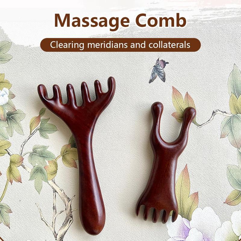 Wooden Head Massage Comb Wide Tooth Gua Sha Comb For Body Neck - TikTok ...