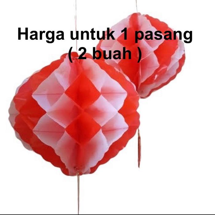 Jual Lampion lipat plastik honeycomb merah putih dirgahayu HUT RI ...