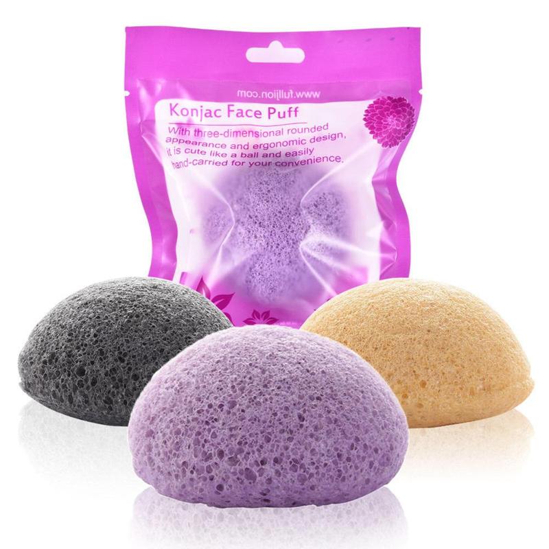 New Round Soft Texture Konjac Cleaning Sponge Face Wash Puff - TikTok ...