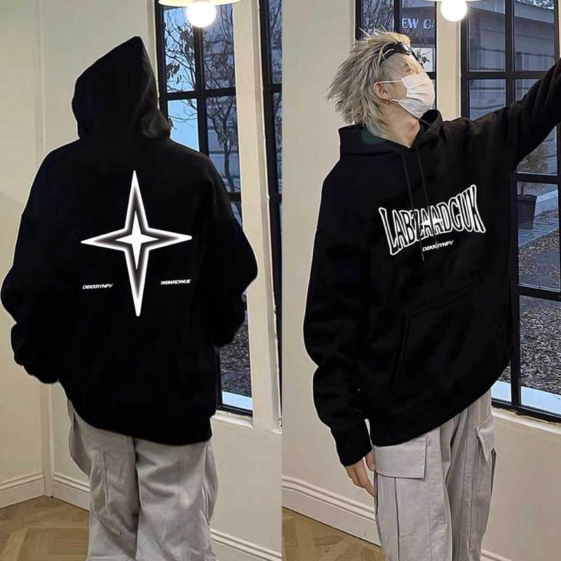 NASA IDOL Jaket Sweater Hoodie Boxy Pria Oversize Hitam Lengan - Shop ...