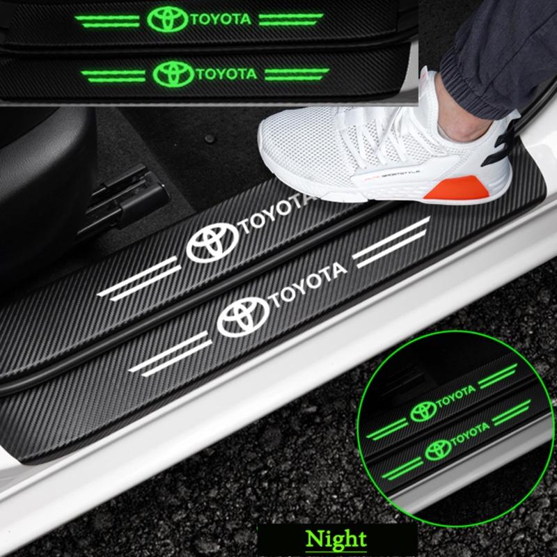 Logo Pendarfluor Jalur Ambang Pintu Kereta Kulit Gentian Karbon ...
