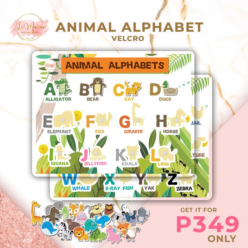 Velcro | Busy Book - Animal Alphabet | Match and Learn Laminated ...