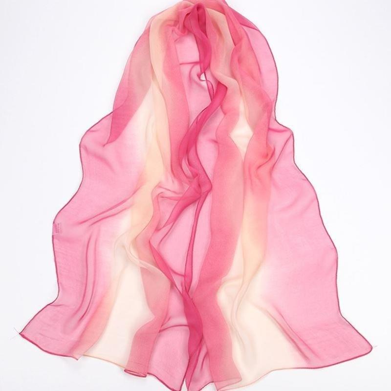 Summer Sun Protection Scarf Soft Gradient Solid Color Shawls Anti ...