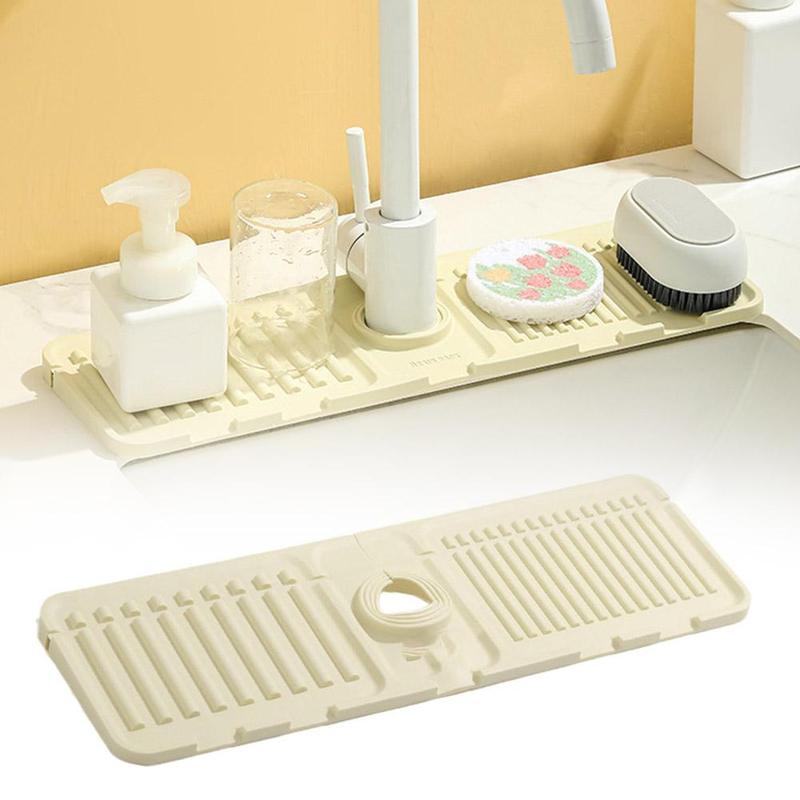Faucet Drain Mat Narrow Sink Silicone Anti-splash Mat Pool Sanitary ...