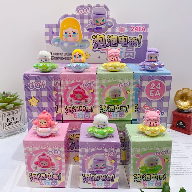 New electroplating bubble pilot cute figure blind box cute cartoon doll ...