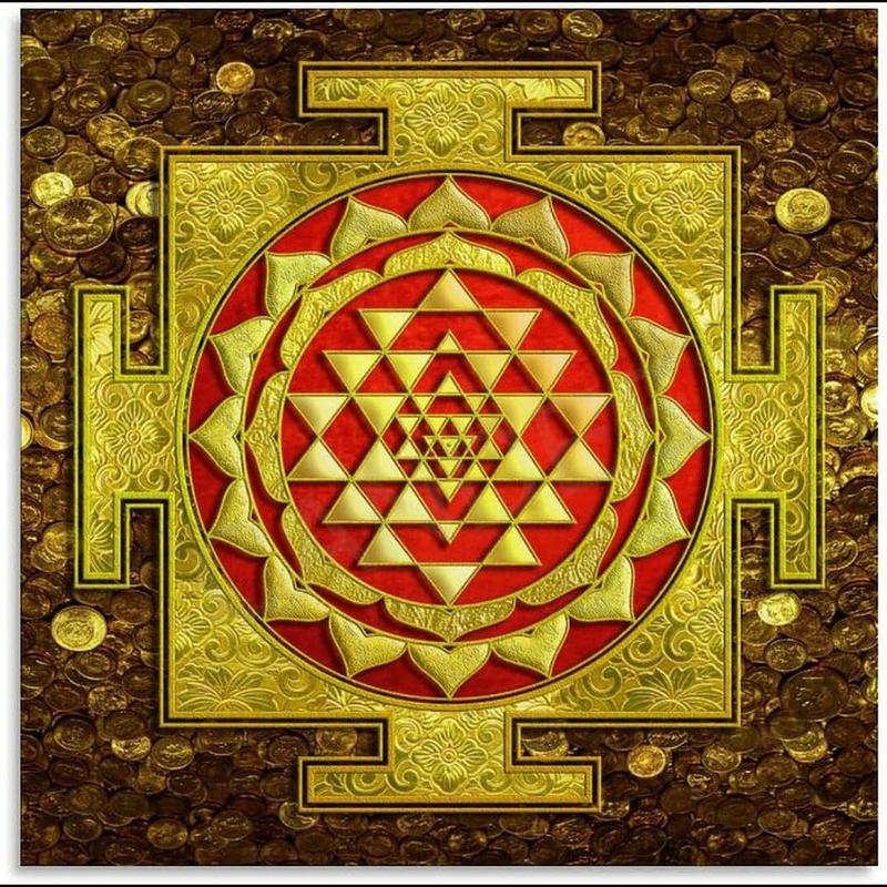 Shri Yantra Hindu Sacred Geometry Canvas Wall Art Poster Living ...