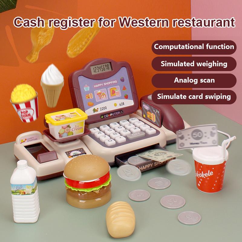 Cash Register Toy for Kids - Cashier Register with Scanner, Weighter ...