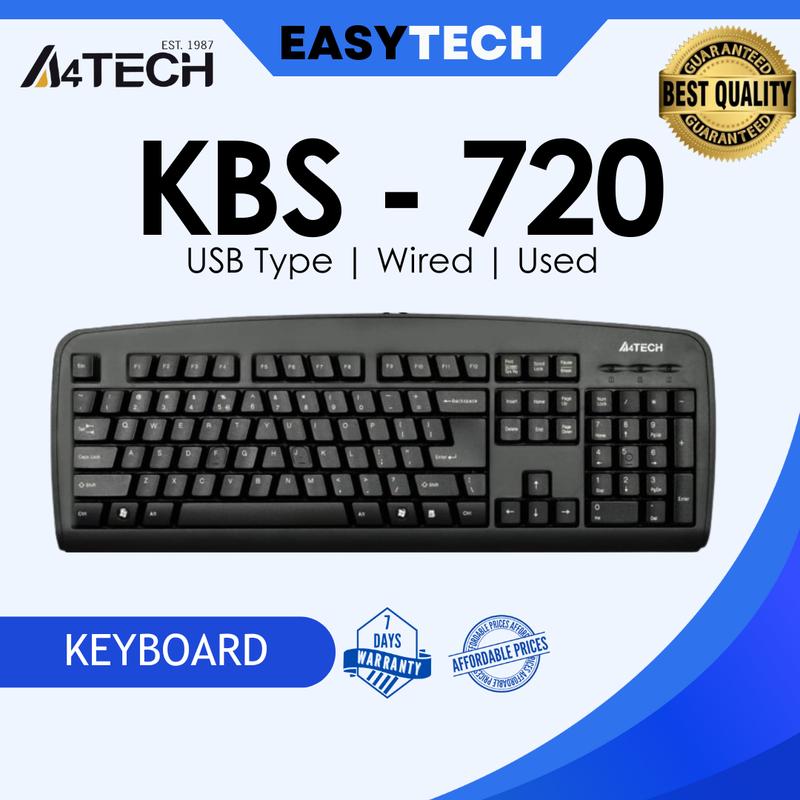 A4Tech KBS-720 Smooth Multimedia USB Wired Keyboard Black - TikTok Shop ...