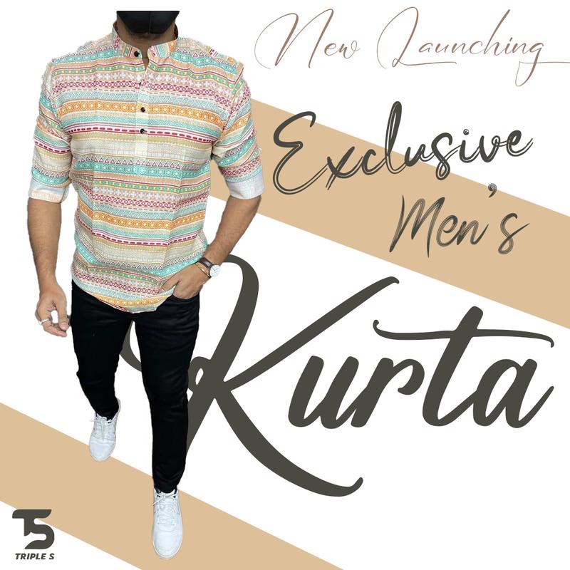 Kemeja Raya + Deepavali Kurta Look – Kolar Mandarin, Corak Warna-Warni ...