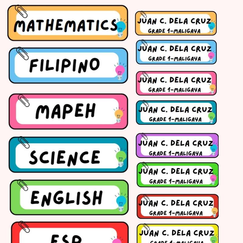 Customized Name and Subject Label Sticker - TikTok Shop Philippines