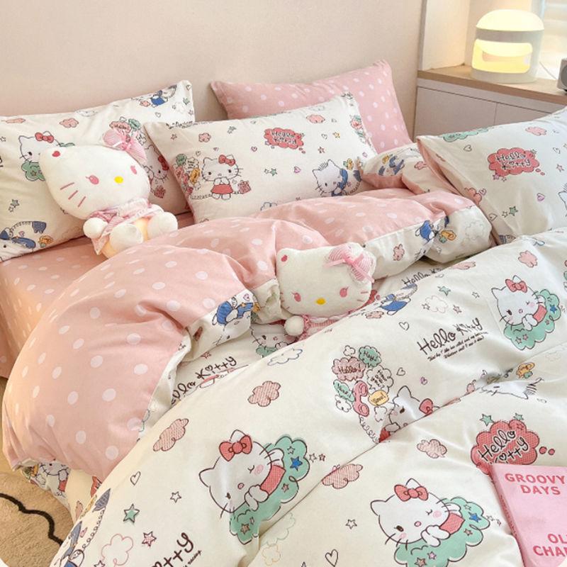 Cadar Hello Kitty, Gaya Puteri Kartun, Set Empat Helai Sarun - TikTok ...