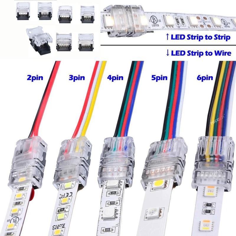 Electrical Terminal Splice LED Strip to Wire 5050 LED Strip Light ...