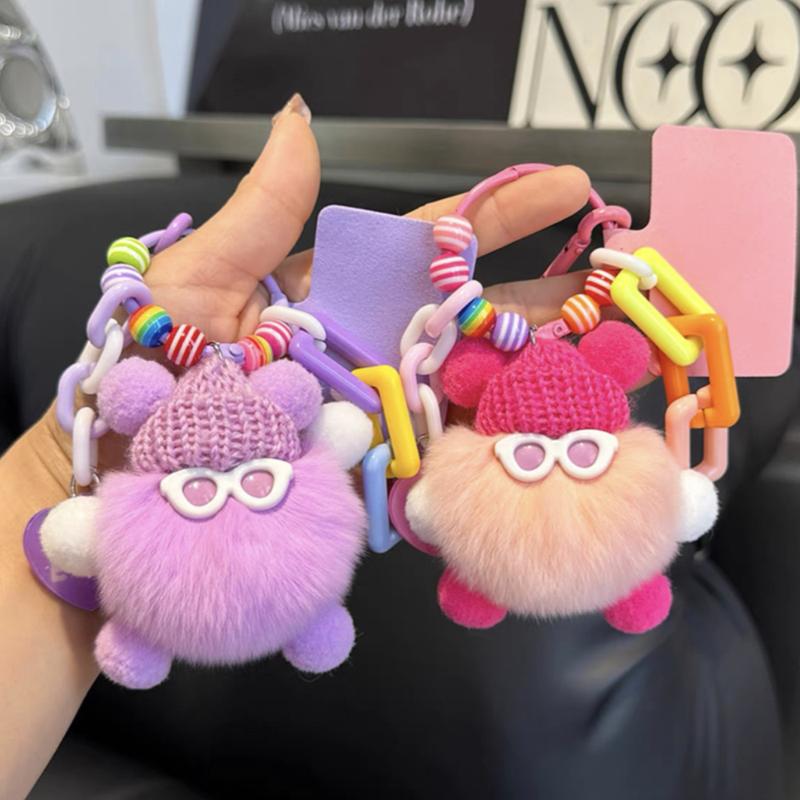 Dopamine Coal Ball Monster Doll Pendant DIY Keychain Cute Plush ...