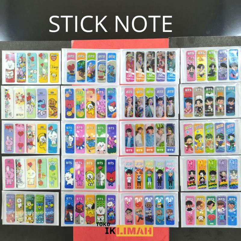 STICKY NOTES 1 SET PEMBATAS BUKU PLASTIK BERBAGAI MOTIF LUCU MG79 ...