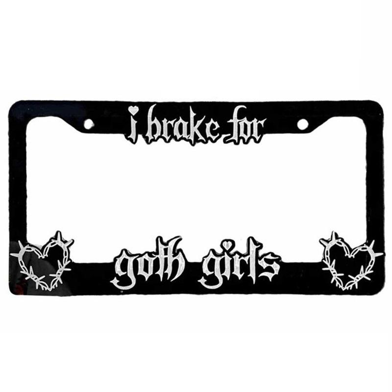 Black License Plate Frame Decorative License Brake for Goth Girls ...