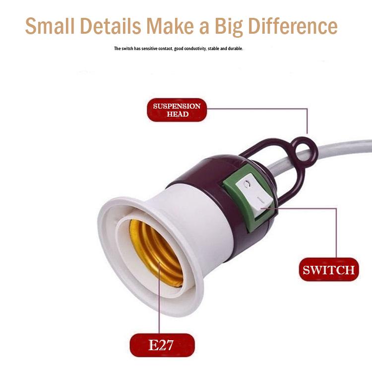 5M Lamp Bulb Holder With Switch LED Light Bulb Extension Socket ...