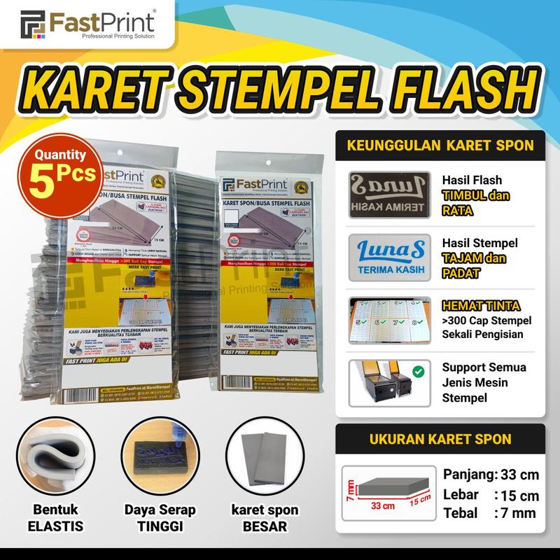 Karet Spon Busa Stempel Flash Warna Isi 5 Pcs Lembar - Shop | Tokopedia