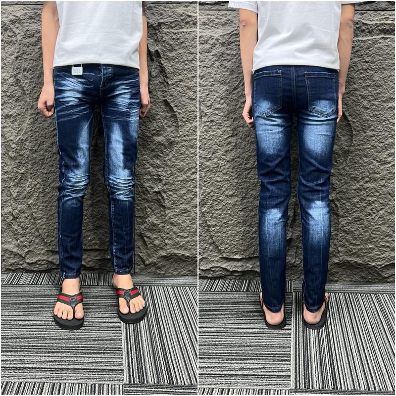 Quần Jean Nam xanh không rách dập nhăn Hót 2025 - TikTok Shop Vietnam
