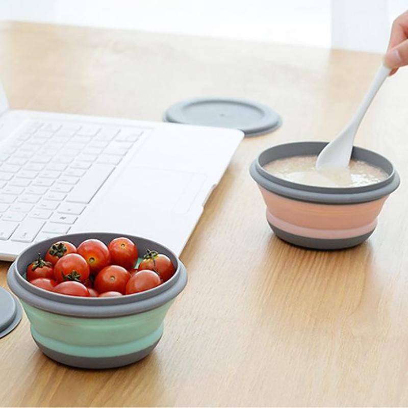 Portable Folding Lunch Box Bowl Sets Silicone 3Pcs/Set Food Container ...