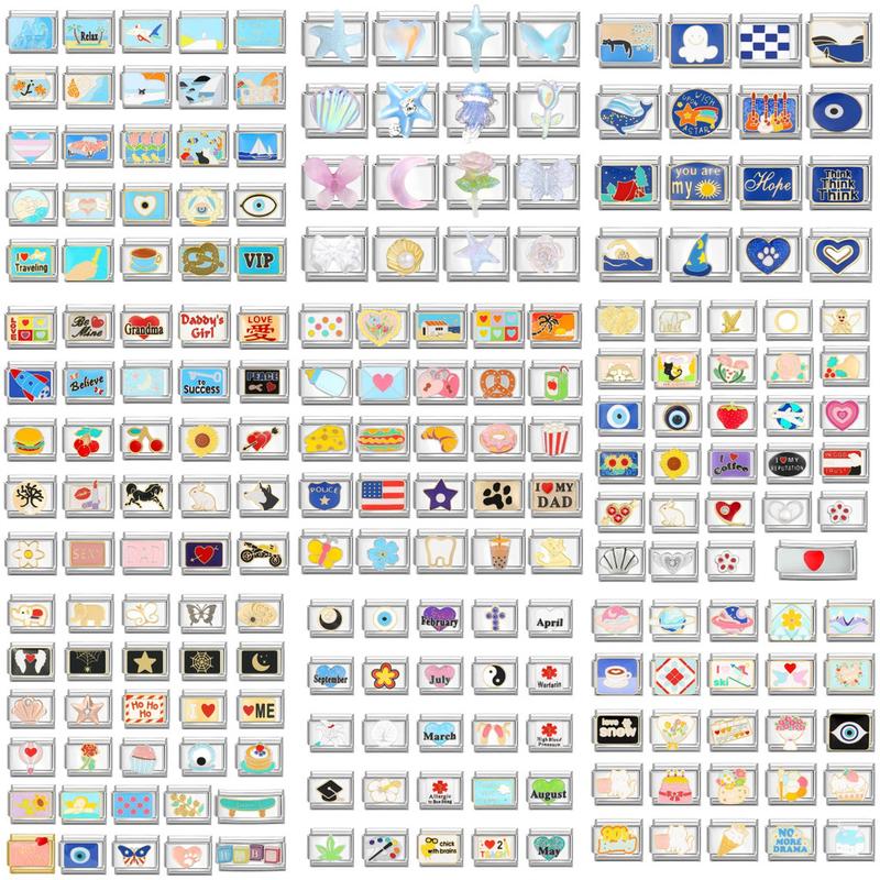 Gelang Pesona Itali, Pautan DIY, Sesuai untuk 9mm, Aksesori Barang ...