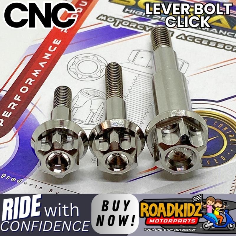 CNC LEVER BOLT FOR CLICK 125/150/GC GLOSSY, HIGH QUALITY - TikTok Shop ...