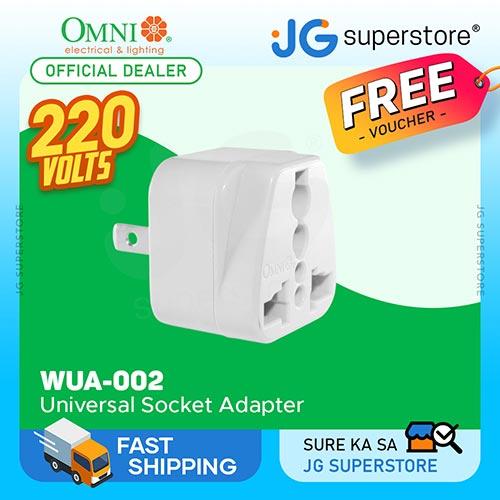 OMNI Universal Outlet Adapter Plug 10A 220V for Electrical Appliances ...