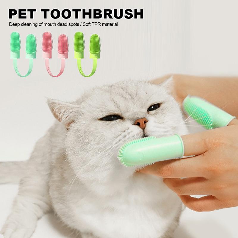 Two-finger Pet Toothbrush Soft Durable Washable Tooth Cleaning - TikTok ...