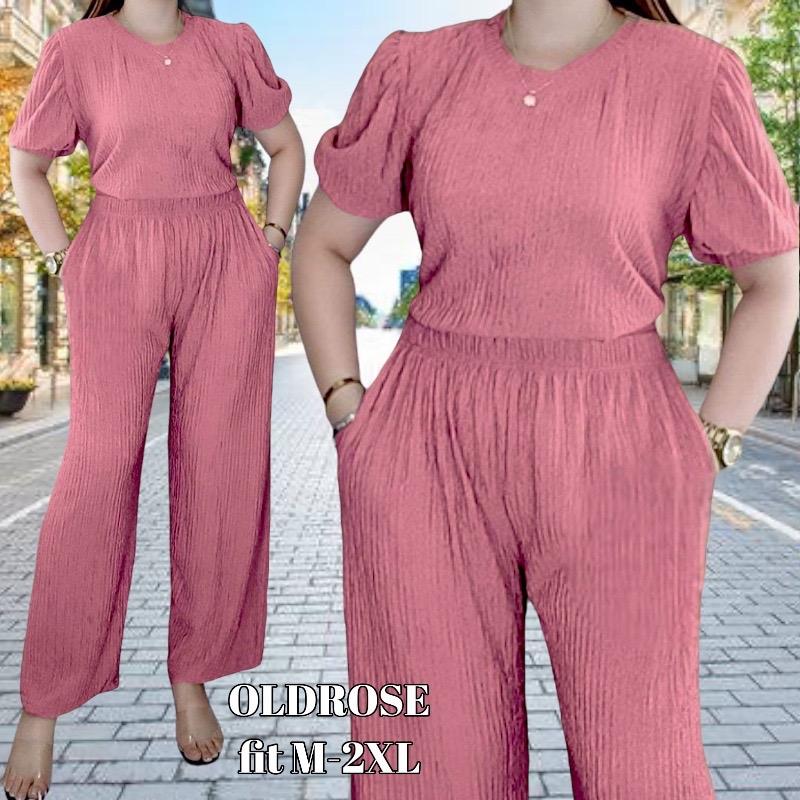 PLUSSIZE PUFF SLEEVE BLOUSE & PANS TERNO fit up to 2XL - TikTok Shop ...
