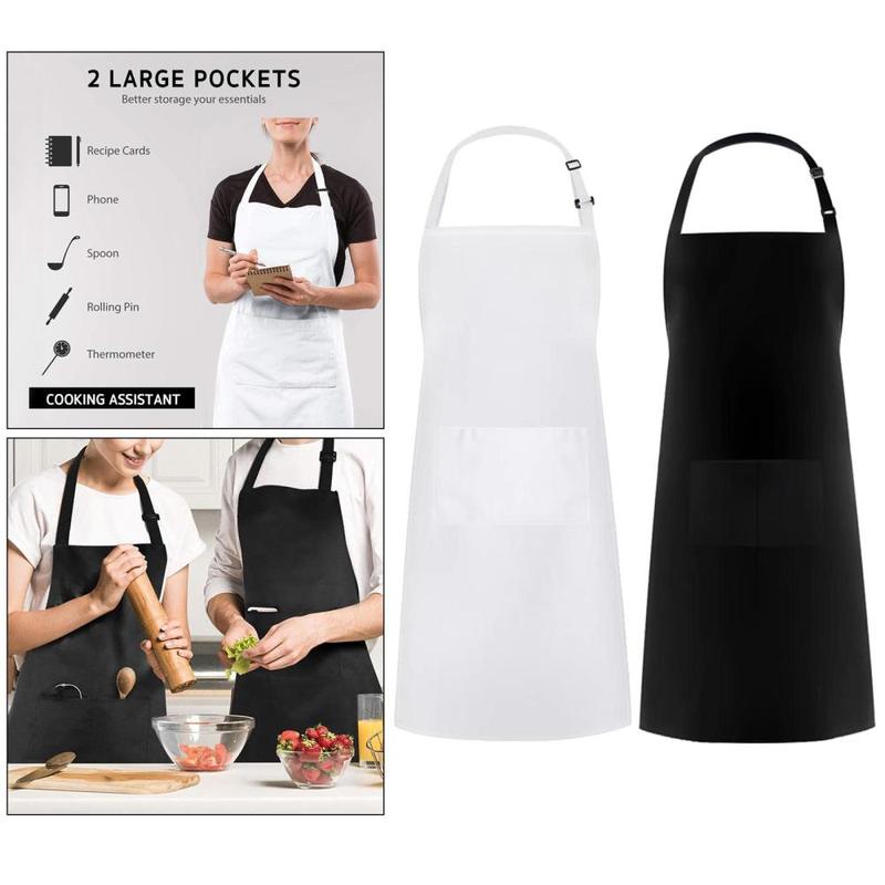 Apron Bib Boleh Laras, Uniseks, Apron Memasak Dapur, dengan Pembakar ...