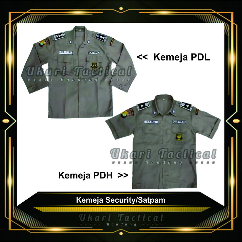 Baju kemeja seragam PDL/PDH Security satpam coklat Atasan Safety - Shop ...
