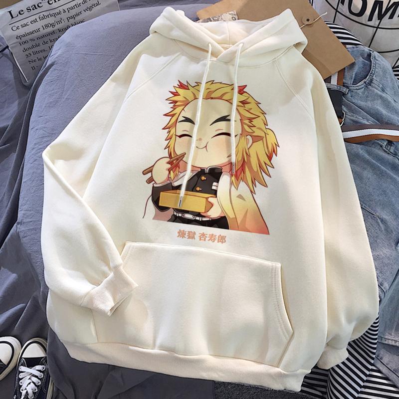 Rengoku Kyoujurou Print Hooded Harajuku Unisex Sweatshirt Pullover ...