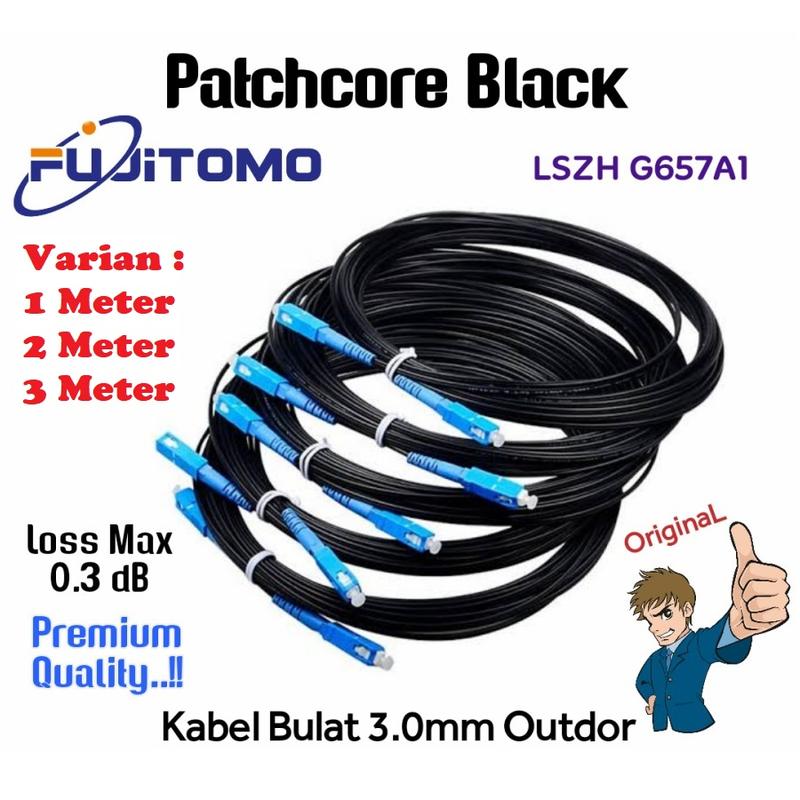 Patchcore Fiber Optic Black Fujitomo 3mm [ Premium Quality ] - Shop | Tokopedia