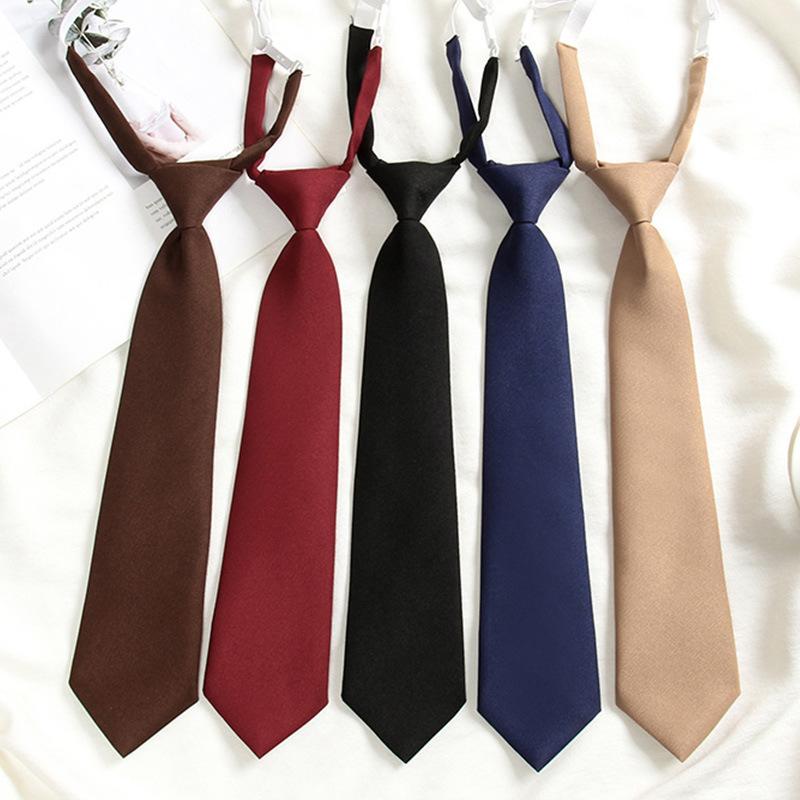 Pure Color Japanese JK Tie Female College Style Lazy Free Black ...