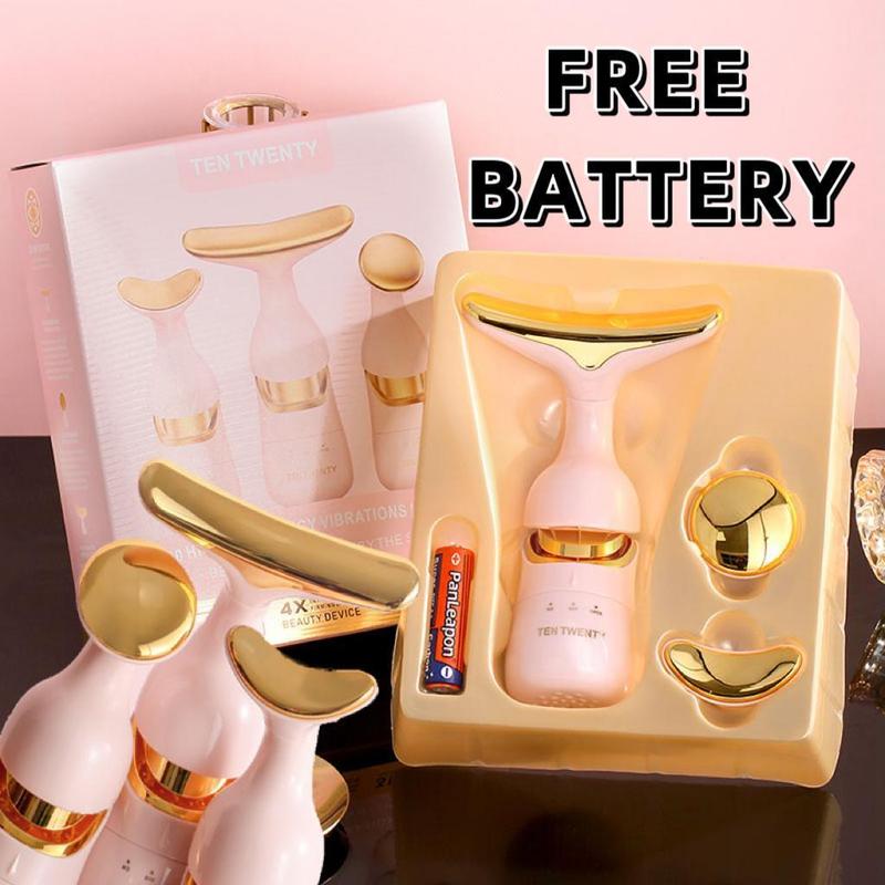 TENTWENTY 3in1 Electric Face Massager Pink Edition With 3 Replacement ...