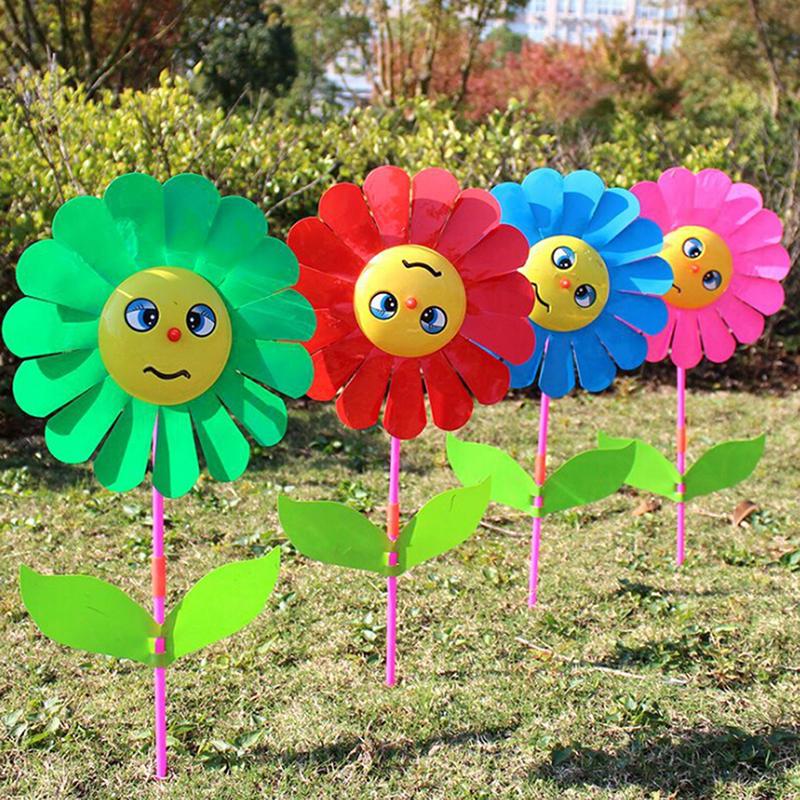 Sunflower windmill garden yard party outdoor wind spinner ornament ...