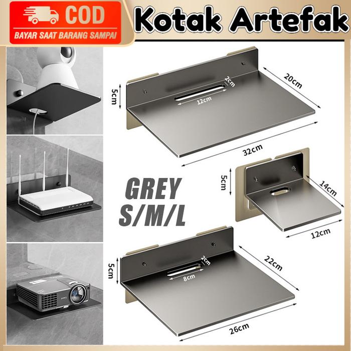 Jual Rak Gantung Tempel Dinding / Rak Modem Router Wifi STB / Rak ...