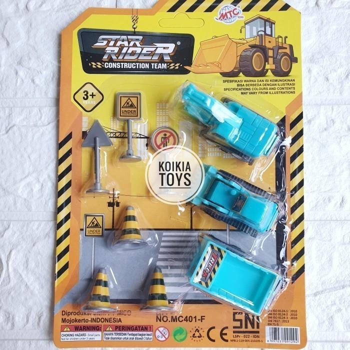 Mainan mobil truk kontruksi kecil dan rambu-rambu construction - Shop ...