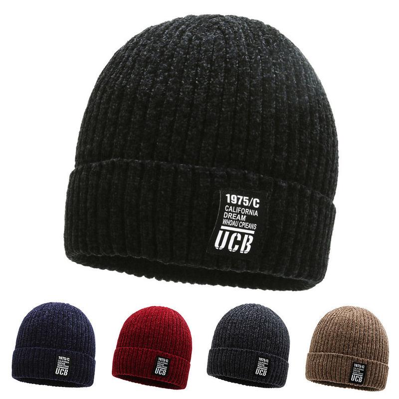 Topi Rajutan Chenille, Hangat dan Kalis Angin, dengan Bulu, untuk ...