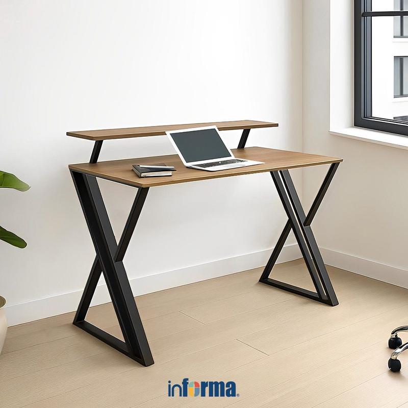 INFORMA BRIZZ MEJA KANTOR - HITAM/COKELAT - Shop | Tokopedia