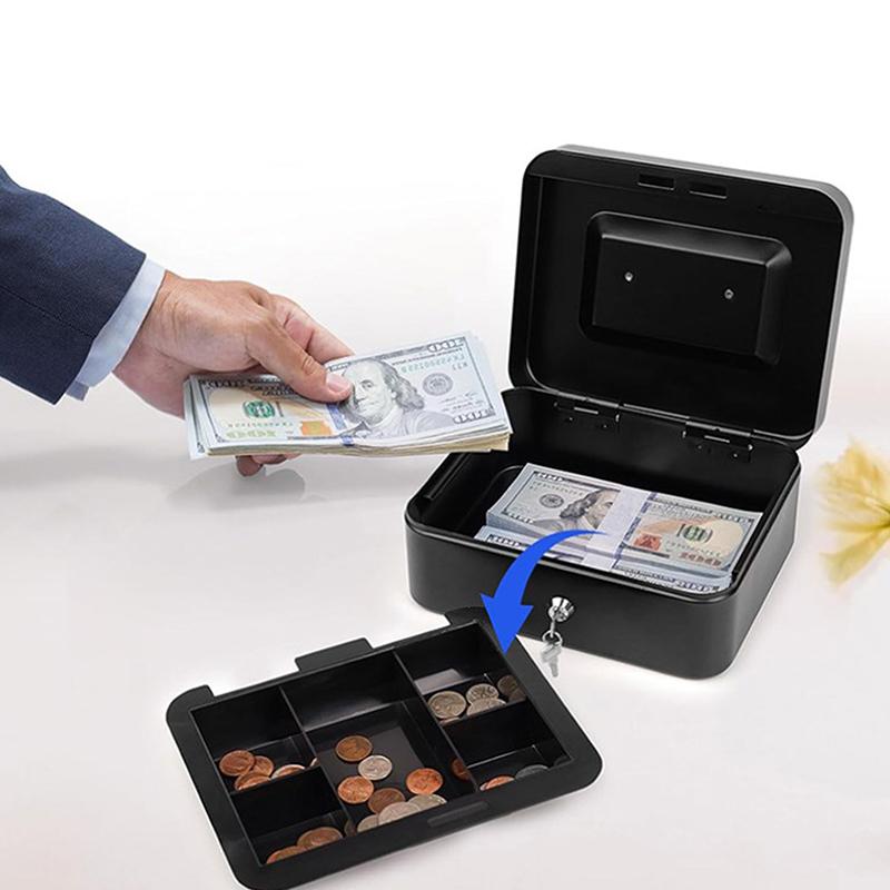 Metal Cash Box Mini Safe Lock Box Money Bank Metal Coin Bank - TikTok ...