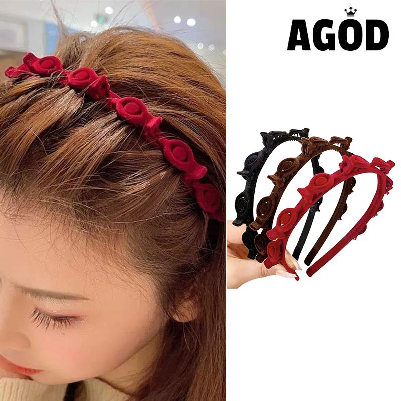 AGOD Fashion Red Fish Braided Hair Band Female Ins Student Birthday ...
