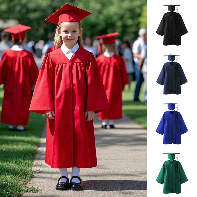 Children Kindergarten Graduation Uniform with Hat And Tassel V Neck ...