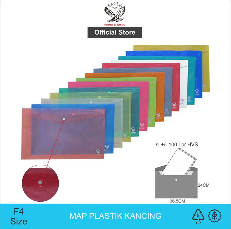 EAGLE Map Plastik Kancing Bening Opaque F4 / Map Plastik / Map - Shop | Tokopedia