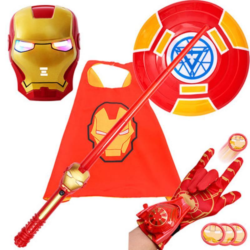 Children'S Day Gift Iron Man Cloak Luminous Mask Avengers Role - TikTok ...