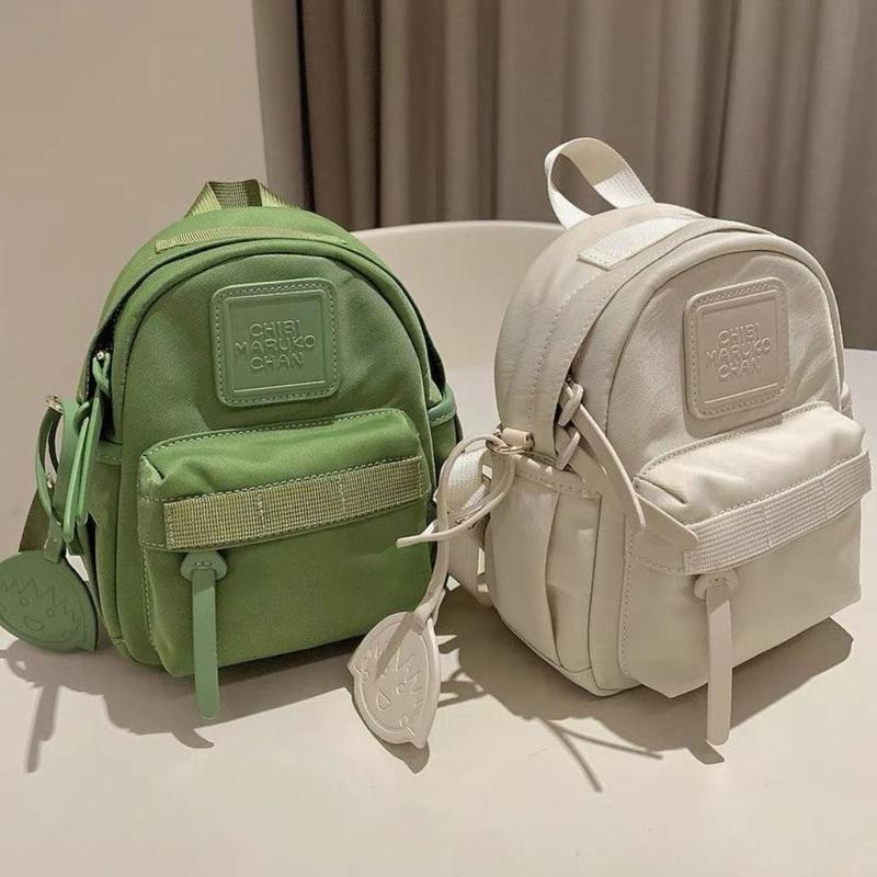 New Solid Color School Bags Canvas Mini Backpack Bags Travel Backpack ...